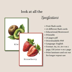 Flashcards, Montessori, Fruits Learning, , Educational, Education ...