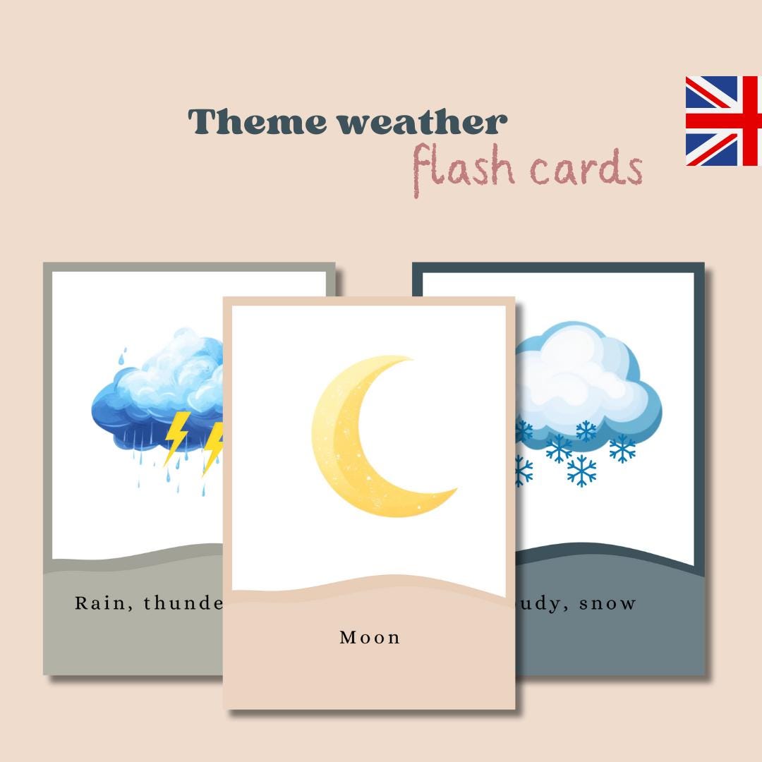 Flashcards, Weather, Montessori, Teaching Materials, Educational ...