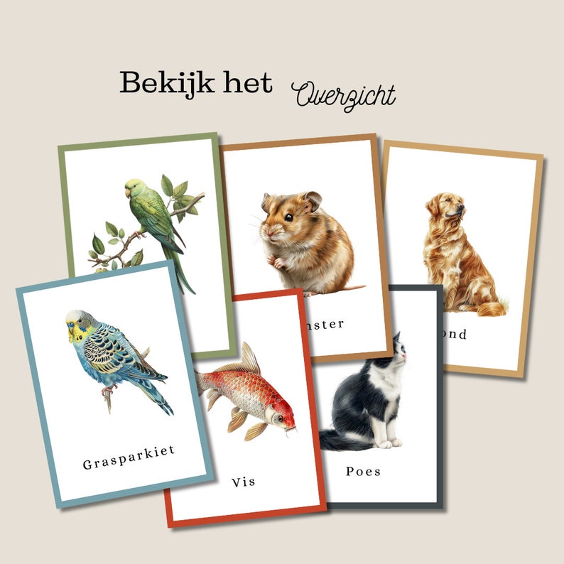 Learning Pets, Flash Cards, Learning Animals, Game, Memory, Printable ...