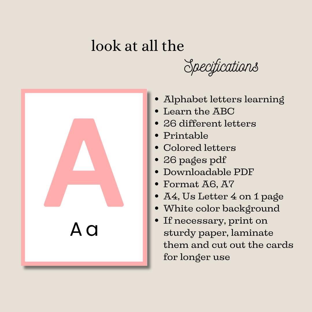 Alphabet, Flashcards, ABC, Letters, Montessori, Teaching Materials ...