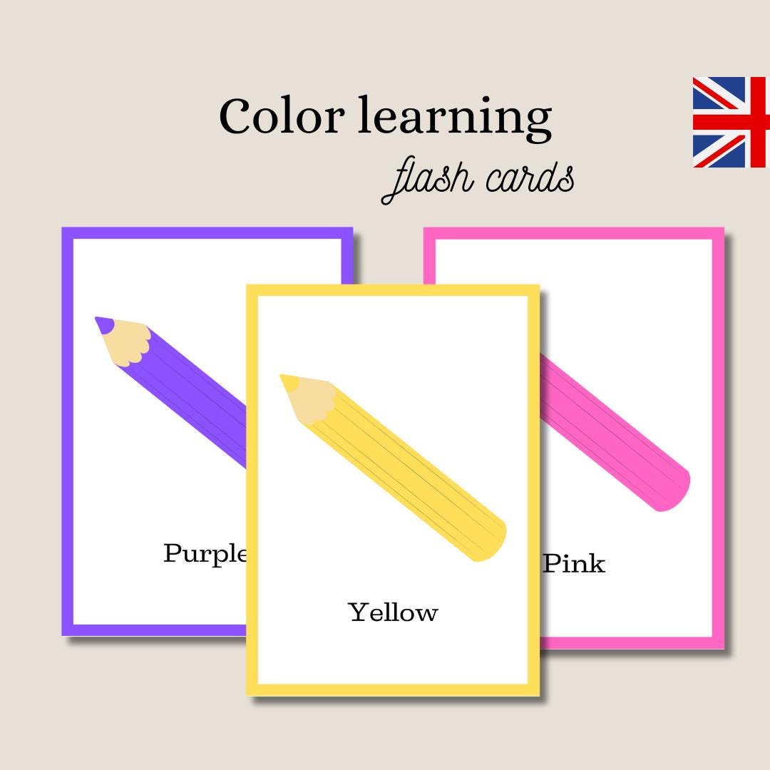Colors, Montessori, Educational, Flashcards, Learning Colors, Cards ...