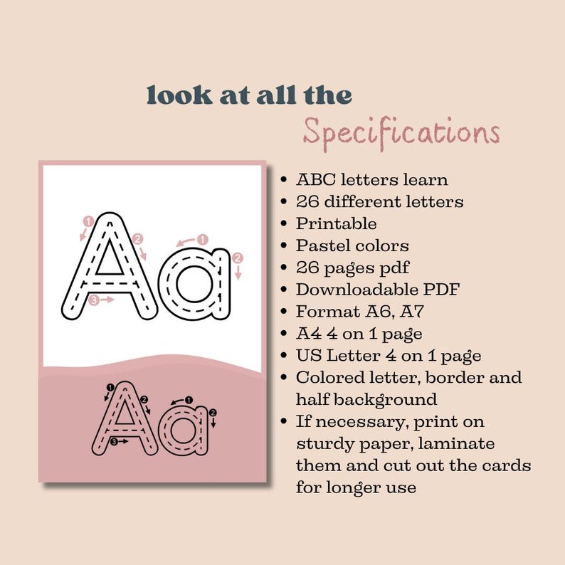 Flashcards, Alphabet, ABC Learning, Tracing, Letter, Montessori ...