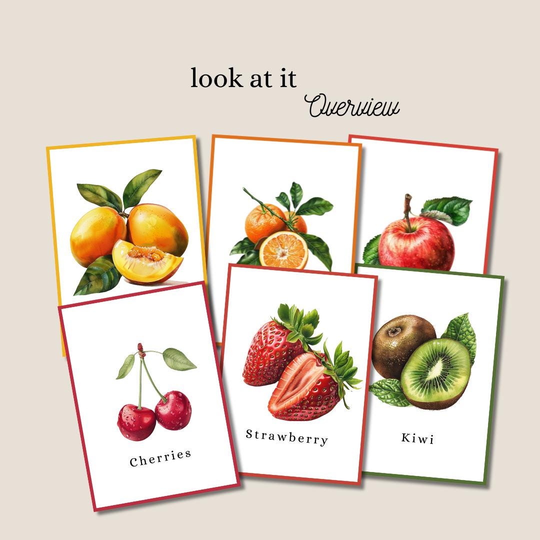 Flashcards, Montessori, Fruits Learning, , Educational, Education ...