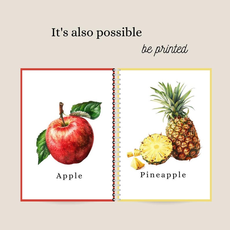 Flashcards, Montessori, Fruits Learning, , Educational, Education ...