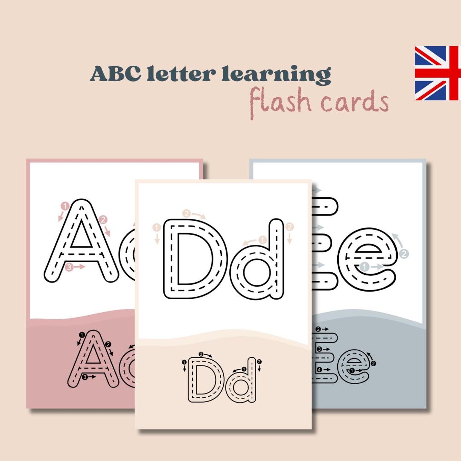 Flashcards, Alphabet, ABC Learning, Tracing, Letter, Montessori ...