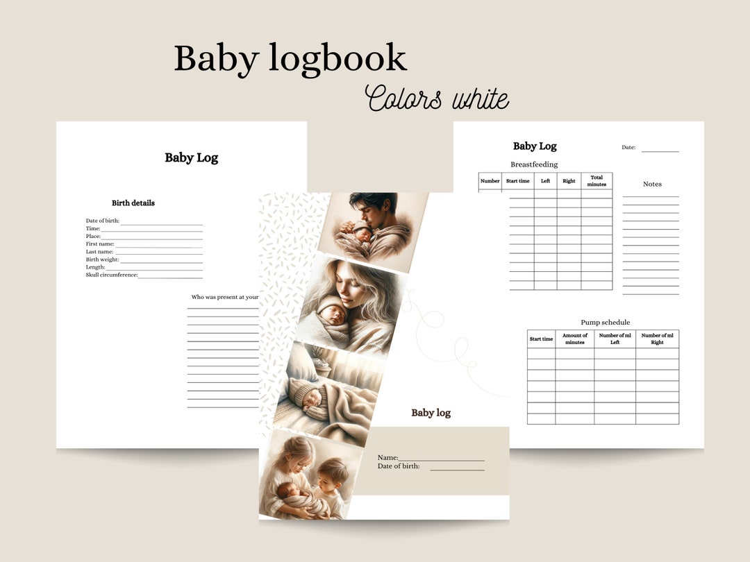 Baby Logbook, Logbook, Newborn, Planner, Printable, PDF Fillable ...