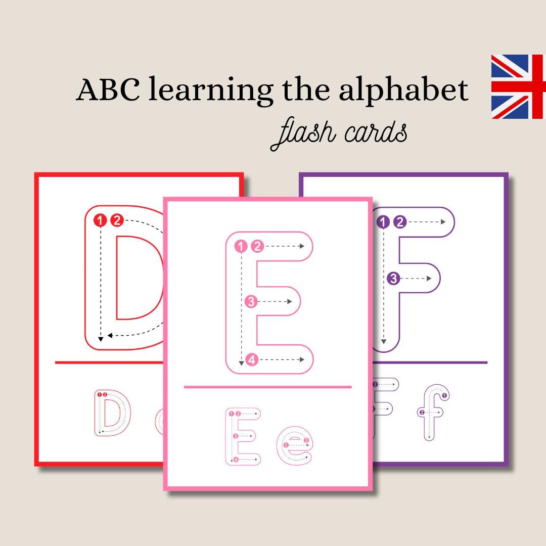 Alphabet, Writing, Flashcards, Game, ABC, Letters, Montessori, Teaching ...