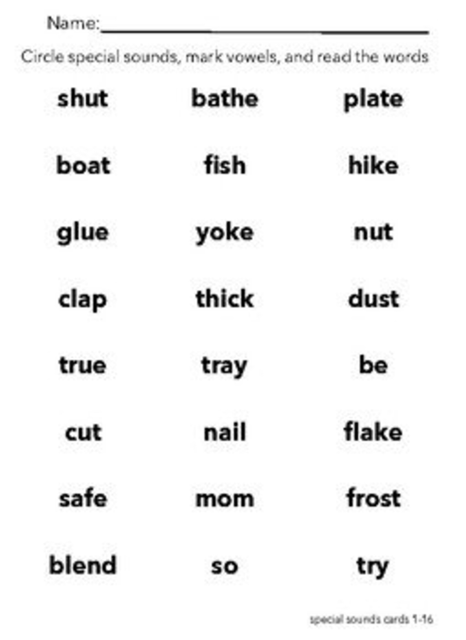 Special Sound and Vowels Worksheet, Abeka - Etsy