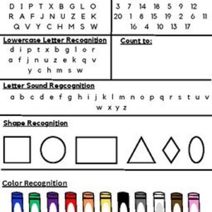 Fall Assessment/ Self Portrait/ Confernece Notes, Kindergarten, Abeka ...