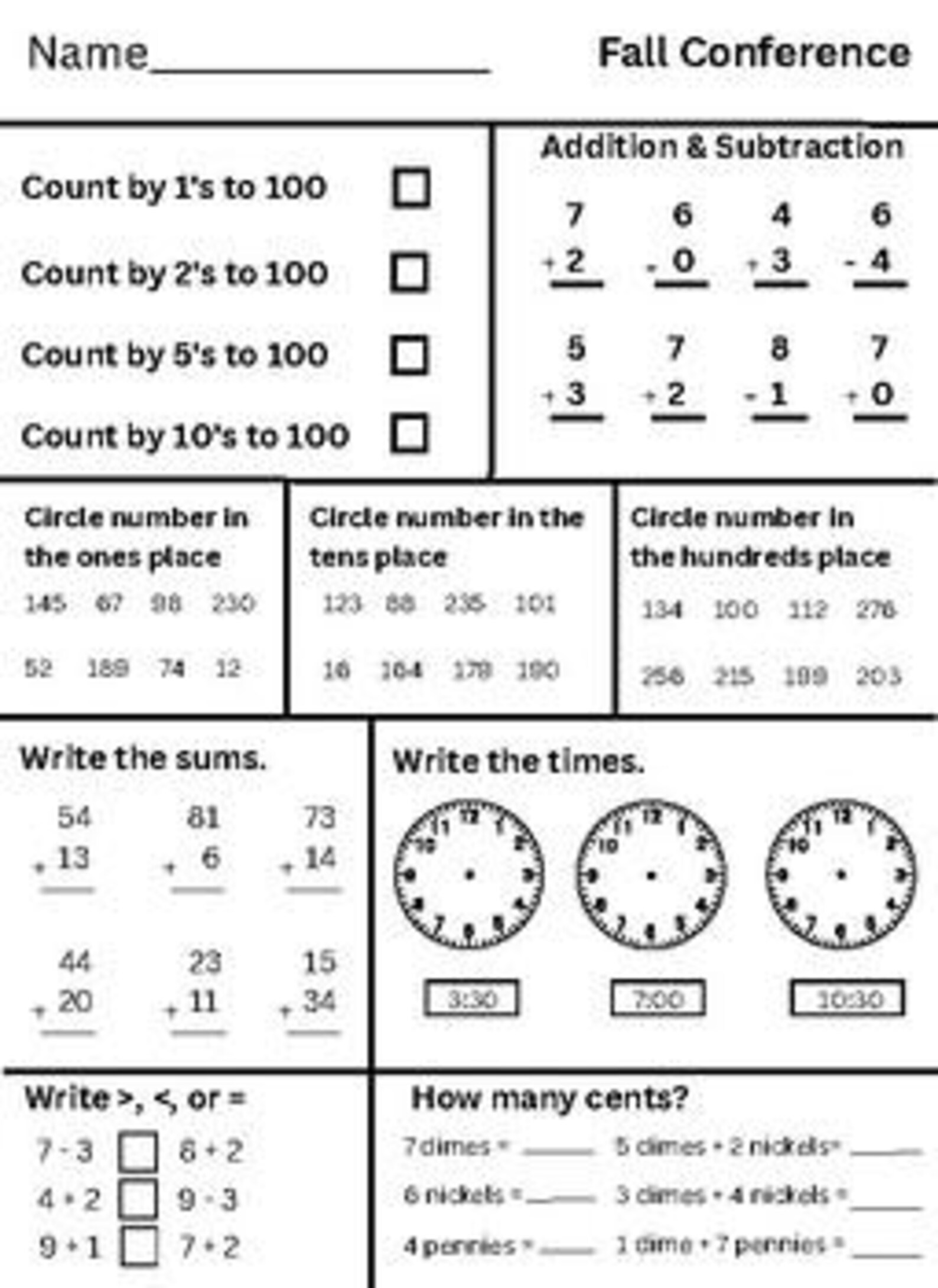 Fall Assessment/ Self Portrait/ Confernece Notes, 2nd Grade, Abeka - Etsy