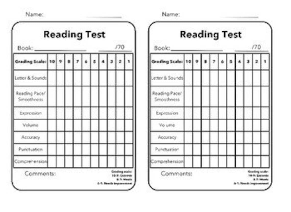 Oral Reading Quiz and Test Evaluation, Abeka, Kindergarten - Etsy