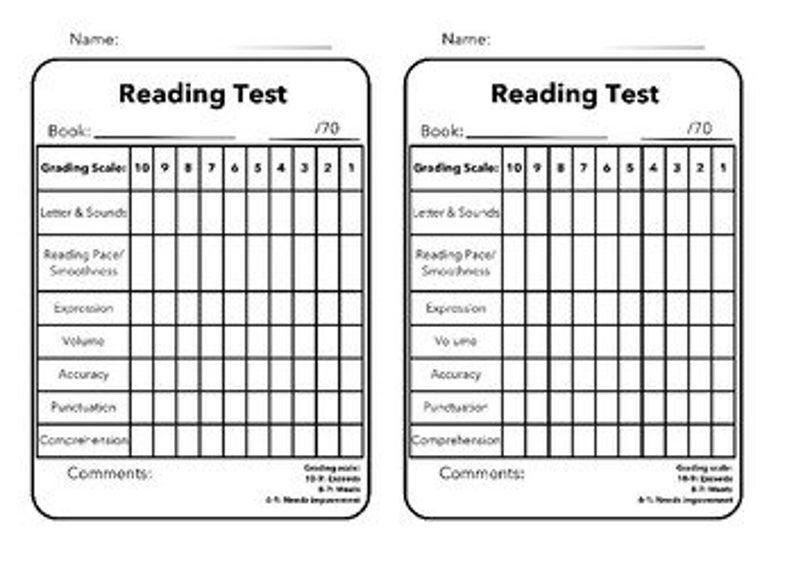 Oral Reading Quiz and Test Evaluation, Abeka, Kindergarten - Etsy