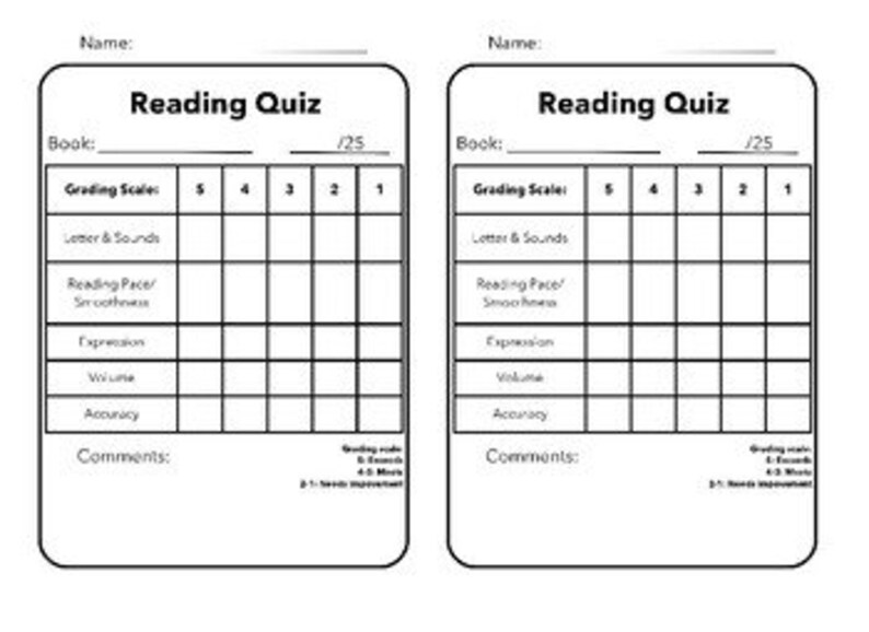 Oral Reading Quiz and Test Evaluation, Abeka, Kindergarten - Etsy