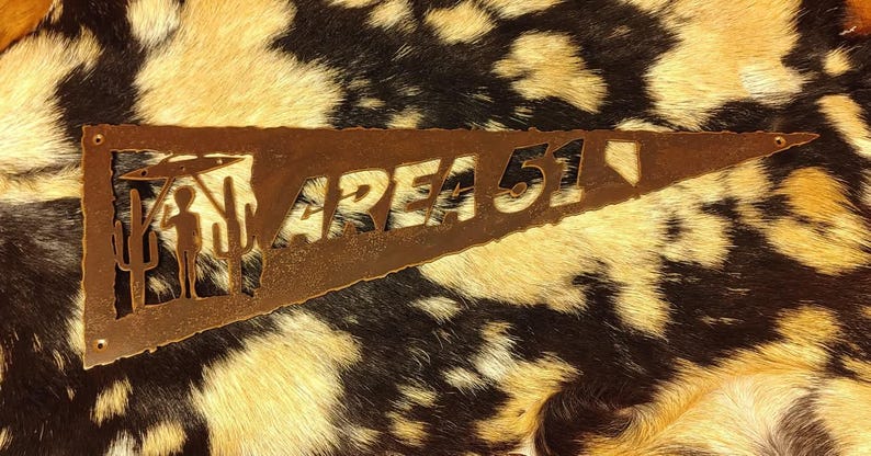 Cryptid Crew: Aliens--area 51- Flag Sign - Etsy