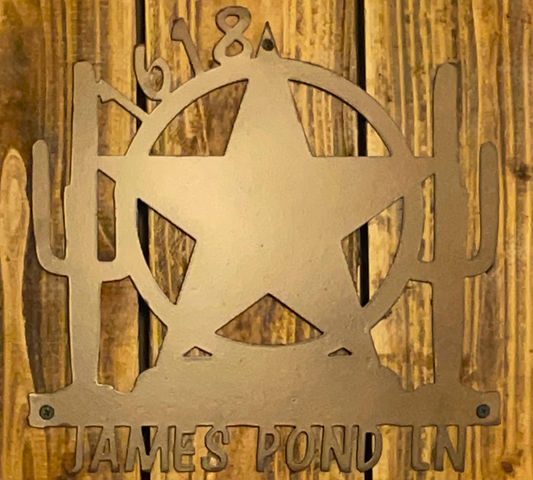 Southwestern: Address Sign- Texas Star - Etsy