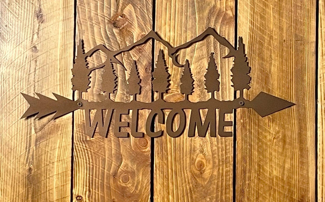 Welcome Arrow Sign: Trees - Etsy