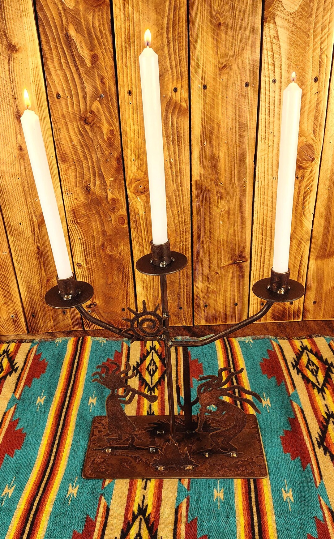 Southwestern: Fire Dance Kokopelli--man & Woman- 3-stick Candelabra - Etsy