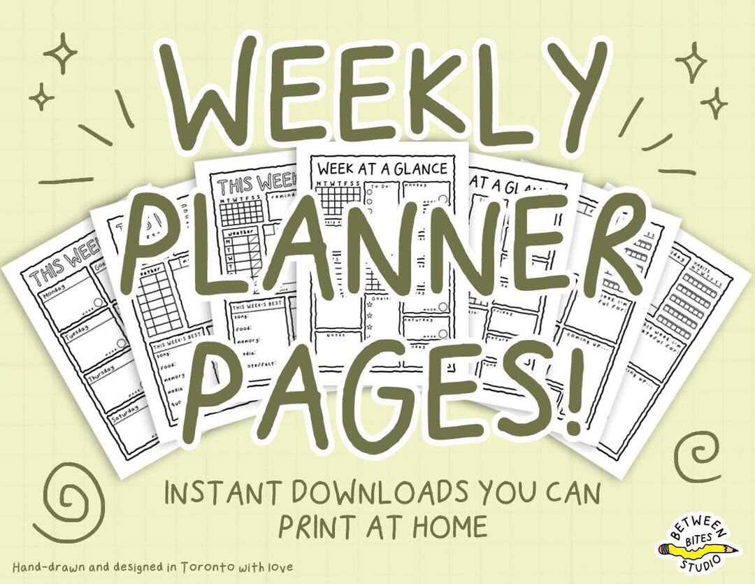 Weekly Planner Pages! 7 Downloadable and Printable Creative Weekly ...