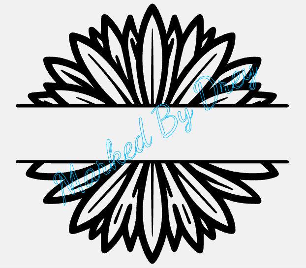 Flower Split Frame Monogram, SVG - Etsy