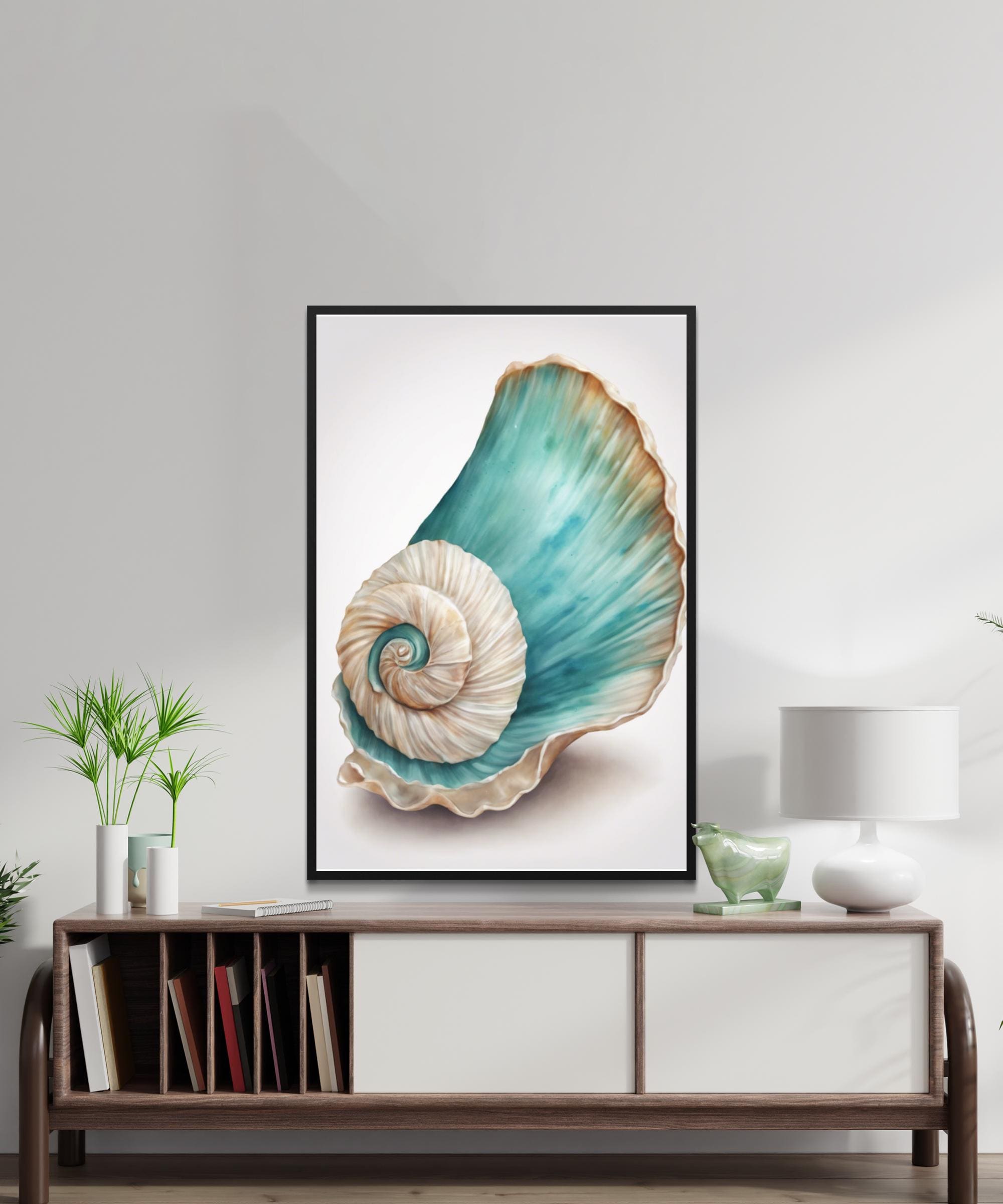 Coastal Nautical Decor, Beach Shell Art Print, Ocean Shell Wall Art ...