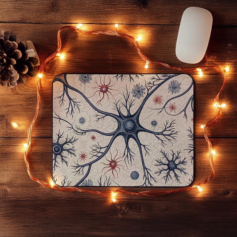 Neuron Mouse Pad: Brain Cell Pattern, Science Desk Accessory - Etsy