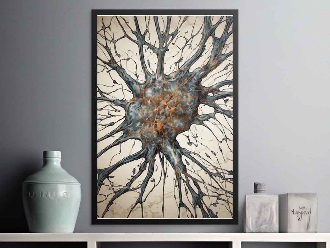 Abstract Neural Network Wall Art, Modern Science Decor, Unique Home ...