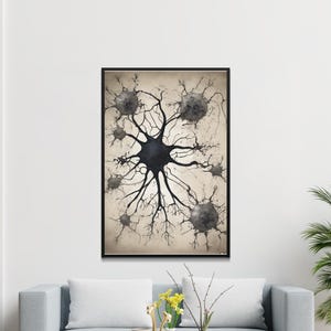 Abstract Neuron Art Print, Modern Wall Art, Sci-fi Neuroscience Decor ...