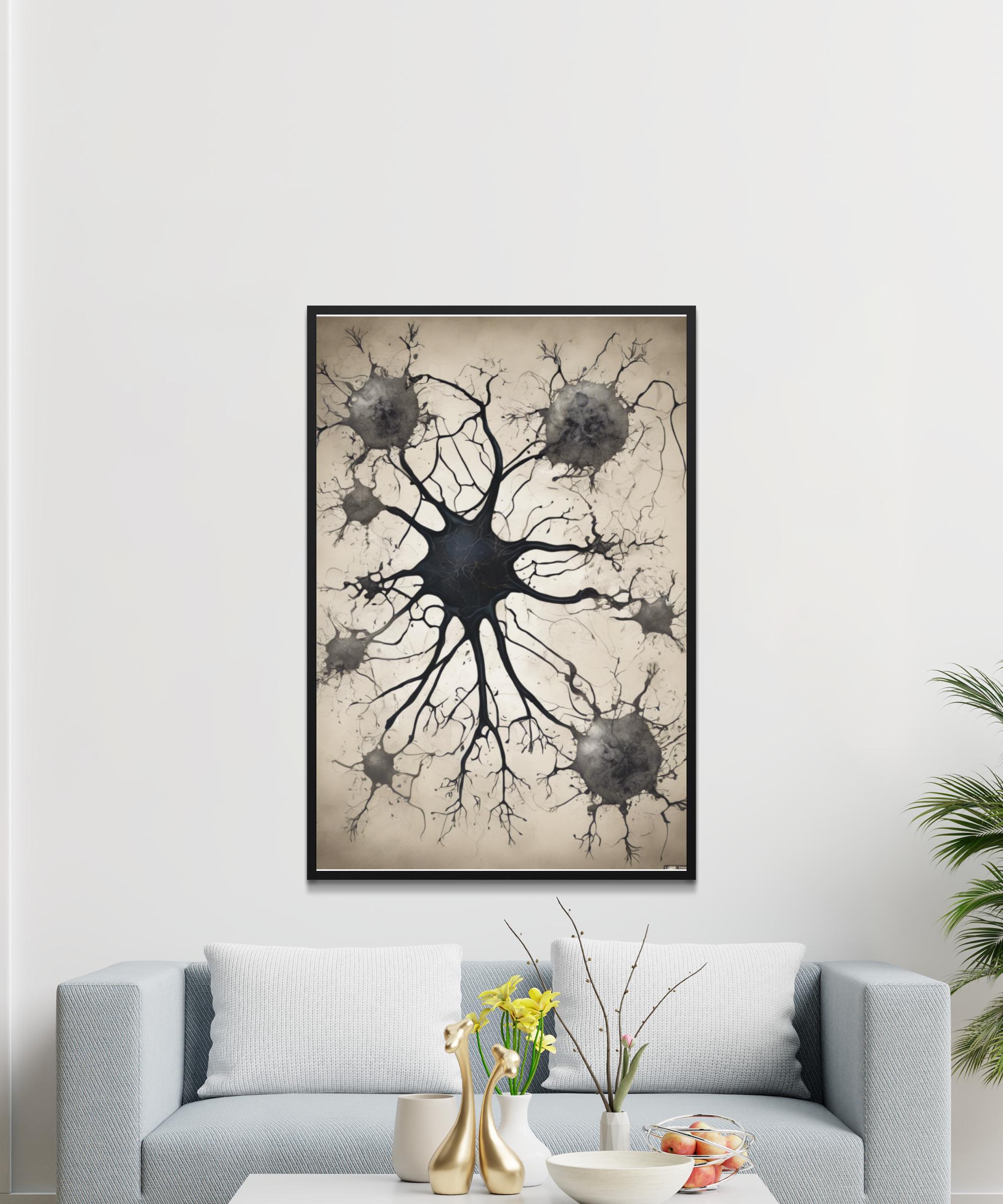 Abstract Neuron Art Print, Modern Wall Art, Sci-fi Neuroscience Decor ...