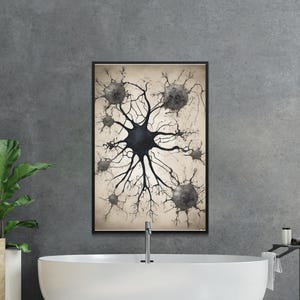 Abstract Neuron Art Print, Modern Wall Art, Sci-fi Neuroscience Decor ...
