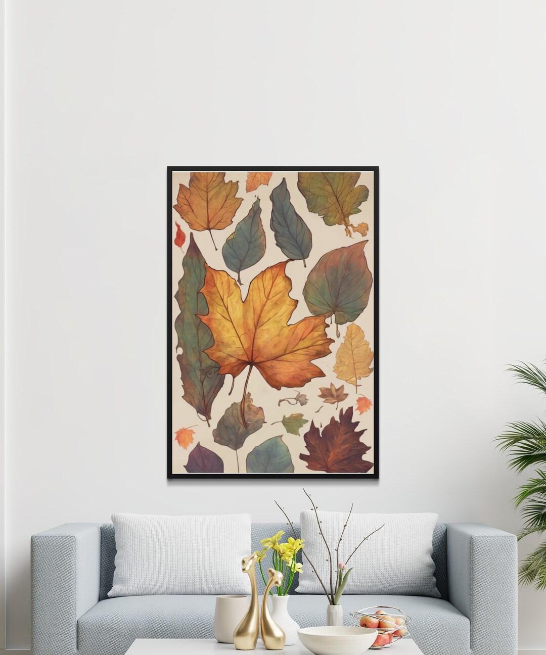 Autumn Leaves Wall Art, Botanical Print, Fall Foliage Poster, Nature ...