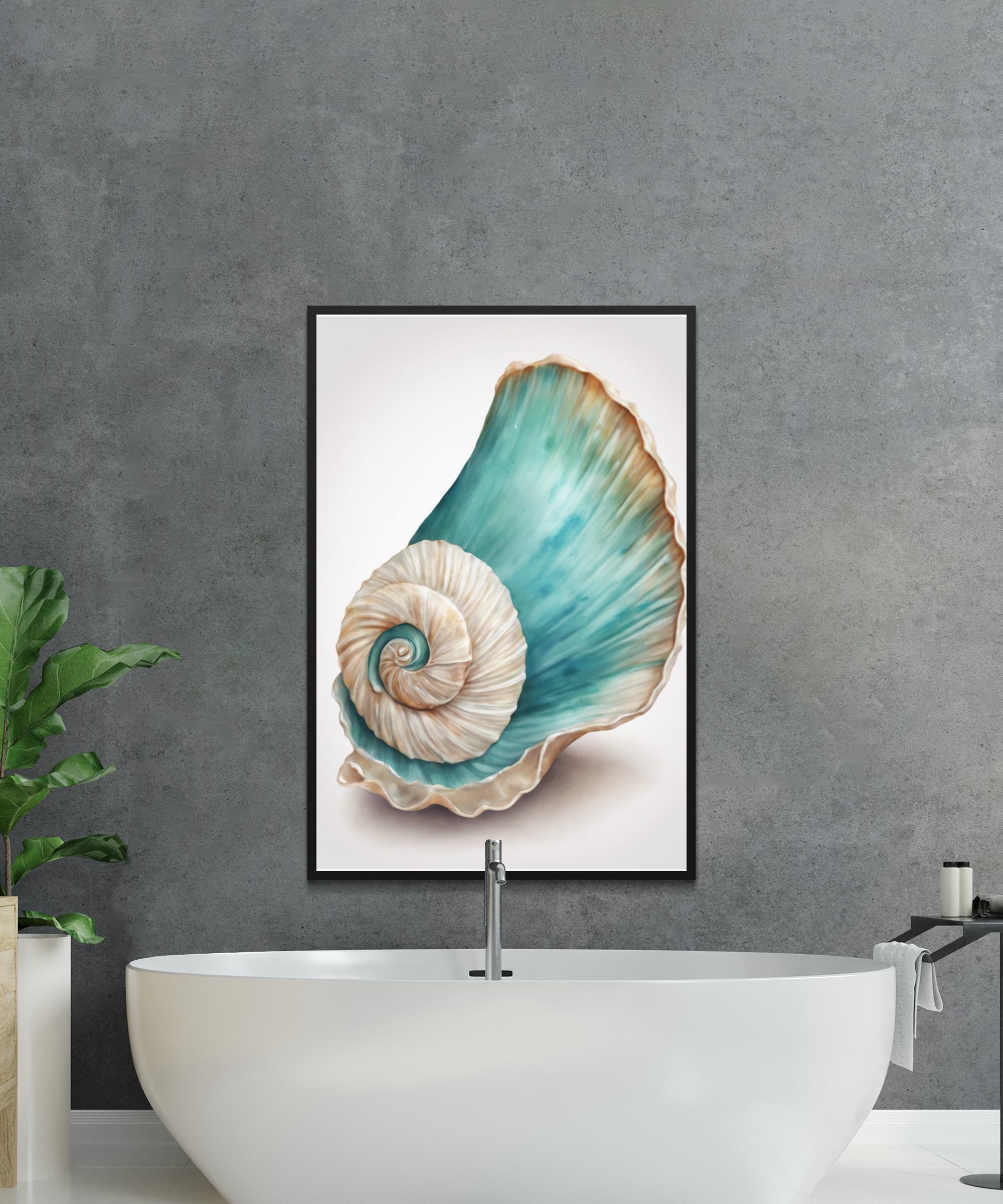 Coastal Nautical Decor, Beach Shell Art Print, Ocean Shell Wall Art ...