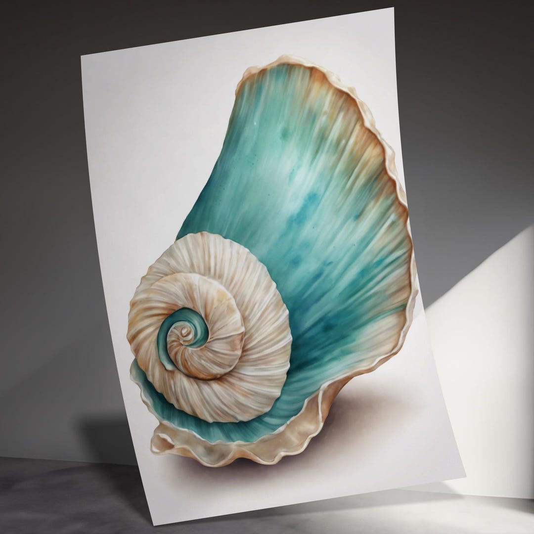 Coastal Nautical Decor, Beach Shell Art Print, Ocean Shell Wall Art ...