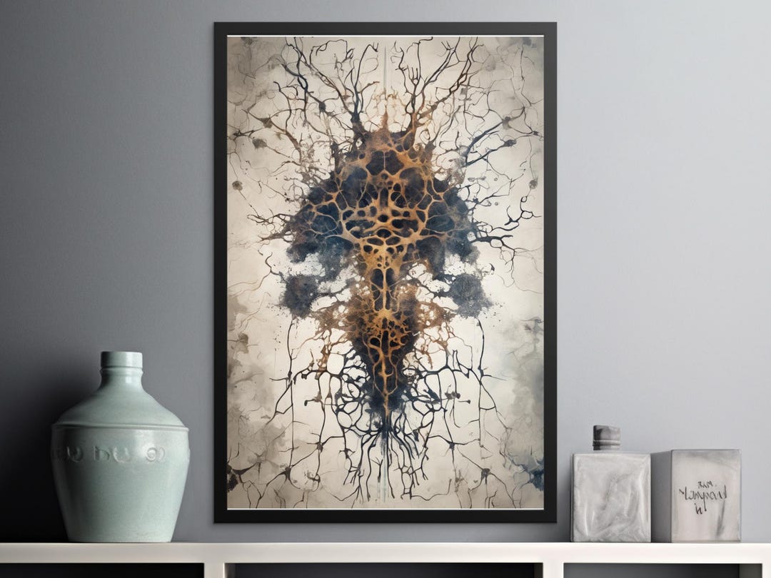 Abstract Neural Network Wall Art, Modern Home Decor, Minimalist Artwork ...