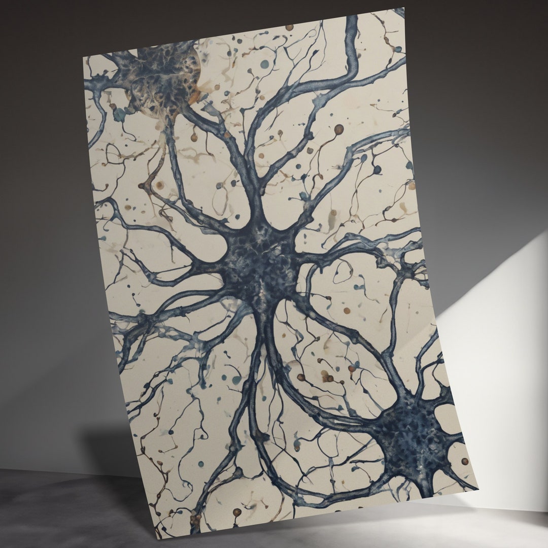 Abstract Neuron Network Wall Art Print, Modern Scientific Art Print ...