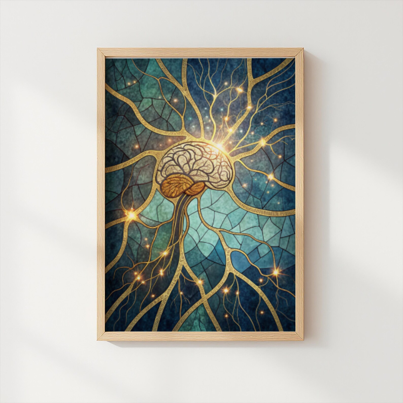 Brain Anatomy Poster: Stained Glass Effect Neurology Art - Etsy