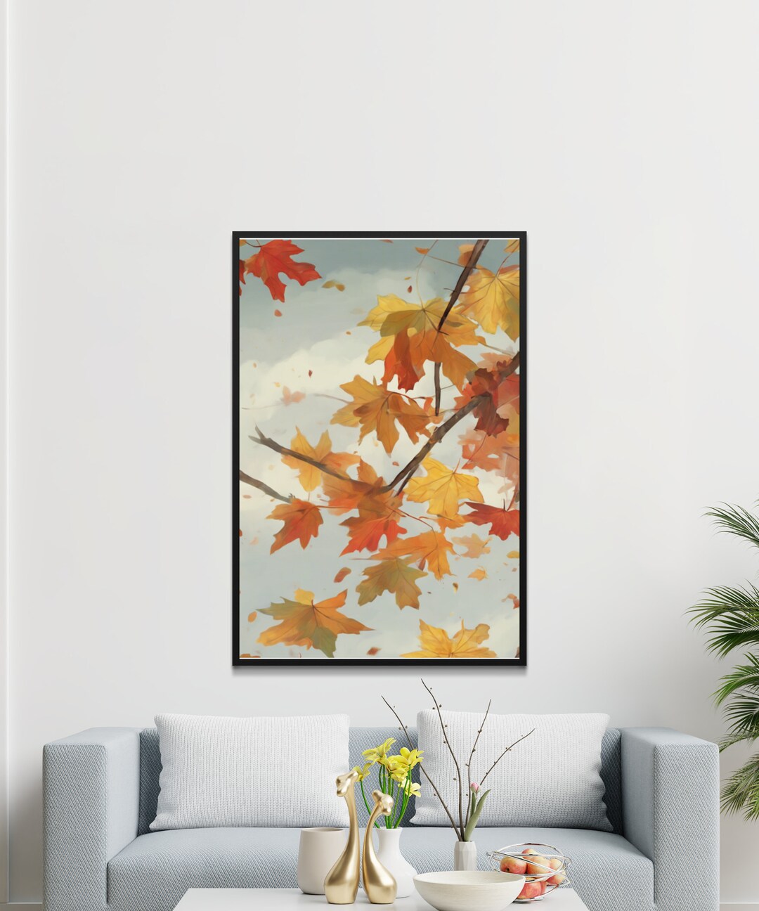 Autumn Leaves Wall Art Decor, Fall Season Artwork, Rustic Home Decor ...