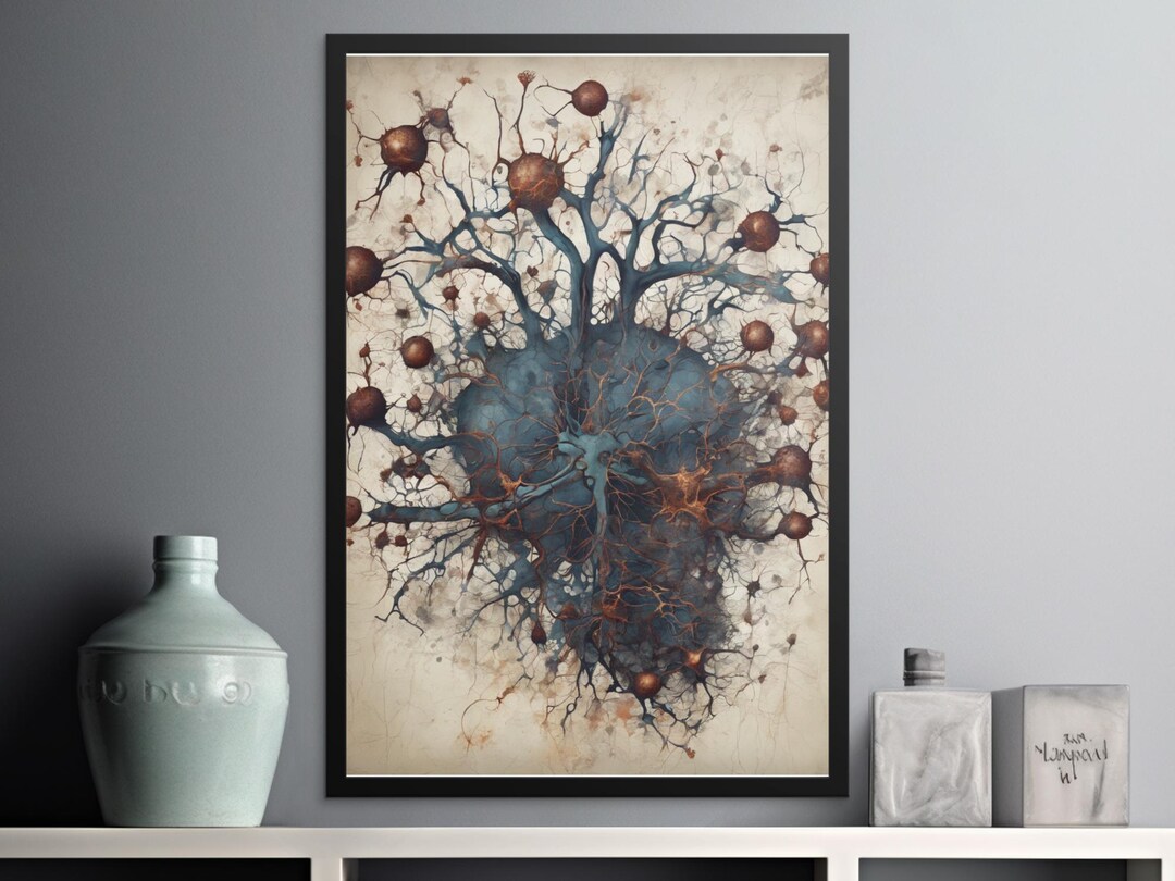 Abstract Neural Network Wall Art, Modern Science Art Print, Unique ...
