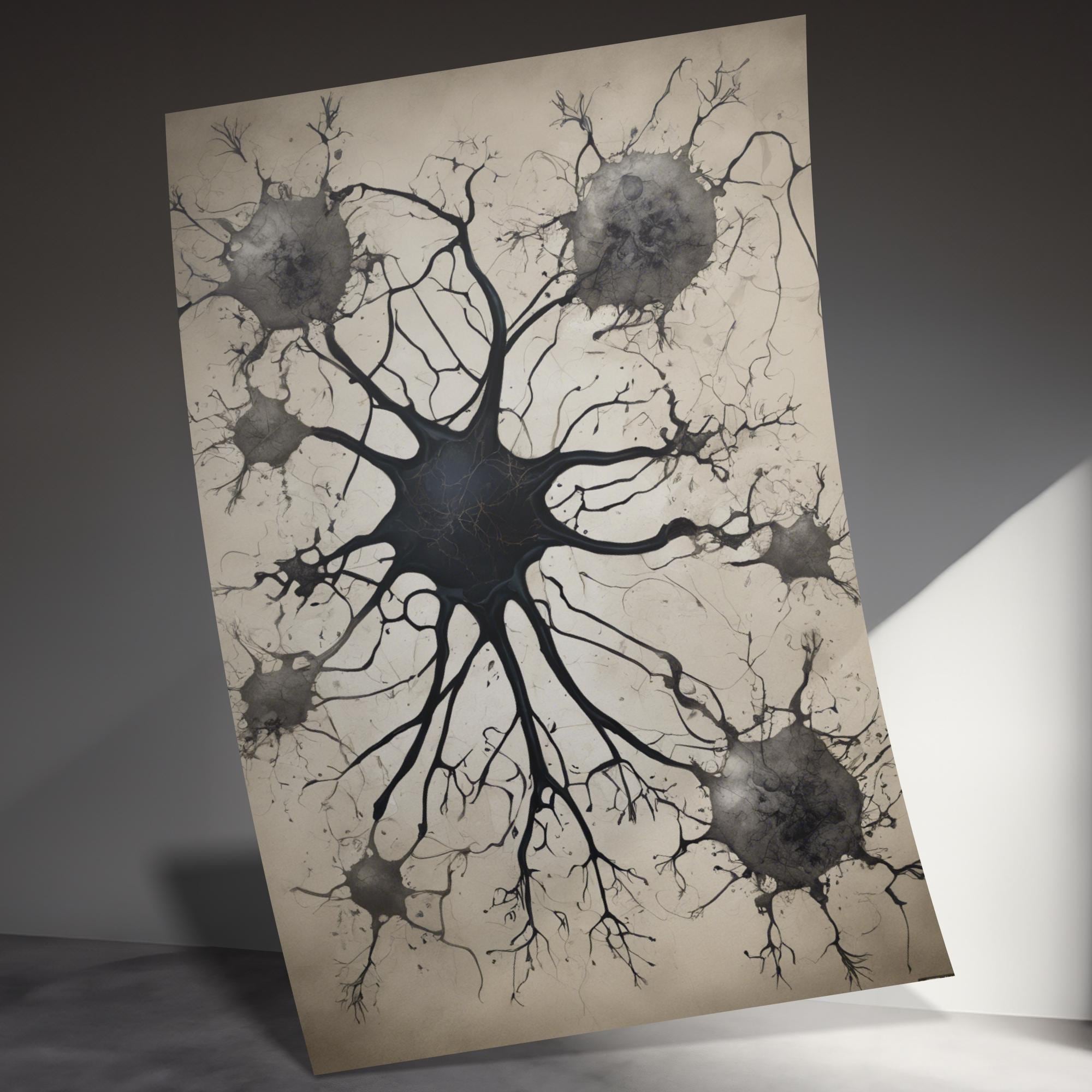 Abstract Neuron Art Print, Modern Wall Art, Sci-fi Neuroscience Decor ...