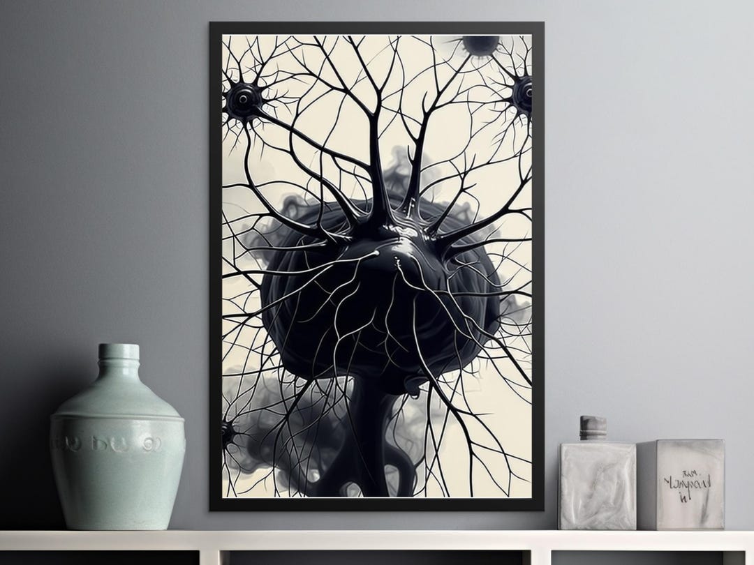 Abstract Neural Network Art Print: Modern Brain Science Poster - Etsy