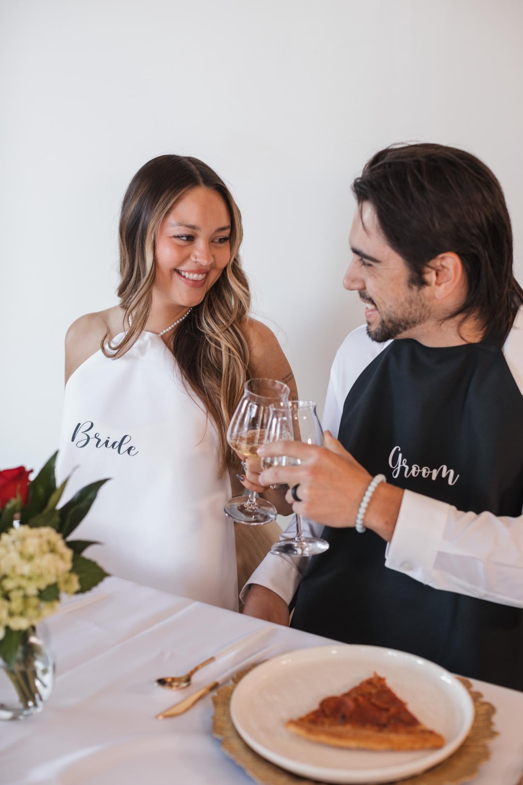 Bride and Groom Wedding Bib Set: Couples Bibs - Etsy