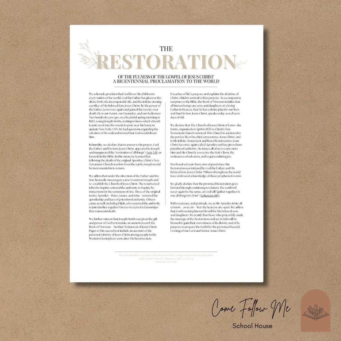 The Church of Jesus Christ Proclamation Posters (set of 4) - Etsy