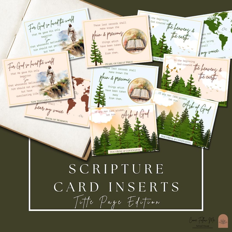 Title Page Scripture Card Inserts: D&C, Book of Mormon, New and Old ...