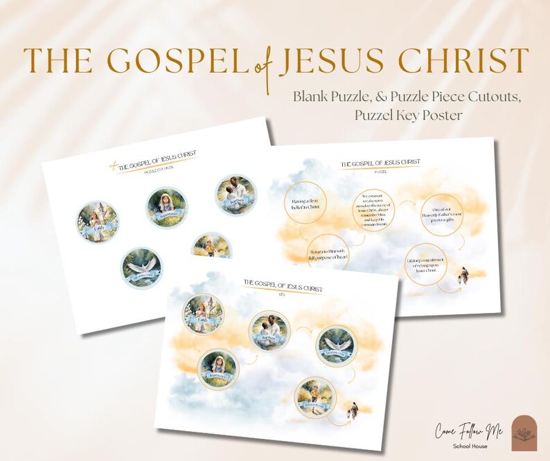 The Gospel of Jesus Christ Teaching Aid: Puzzel, Handout, Baptismal ...
