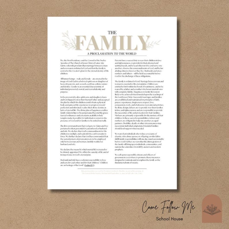 The Church of Jesus Christ Proclamation Posters (set of 4) - Etsy
