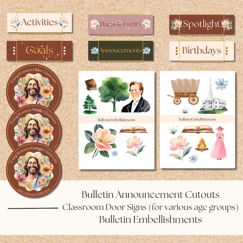 2025 Young Women's Bulletin Board & Binder Kit - Look Unto Christ - the ...