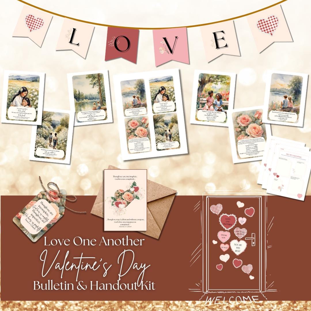 Love One Another Valentine's Day Bulletin, Heart Attack, Card, Banner ...