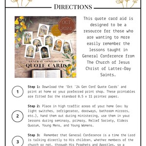 October 2024 General Conference Quote Cards - Etsy