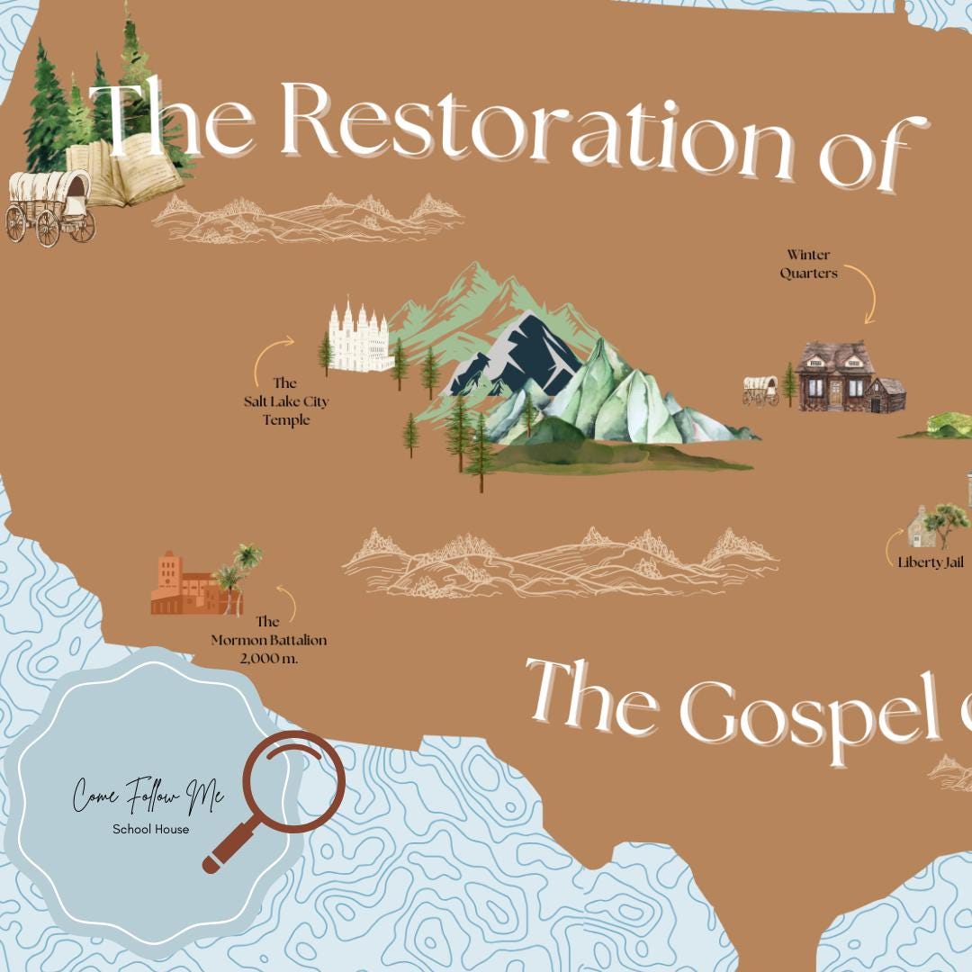 The Restoration of the Gospel of Jesus Christ MAP Poster, LDS, Doctrine ...