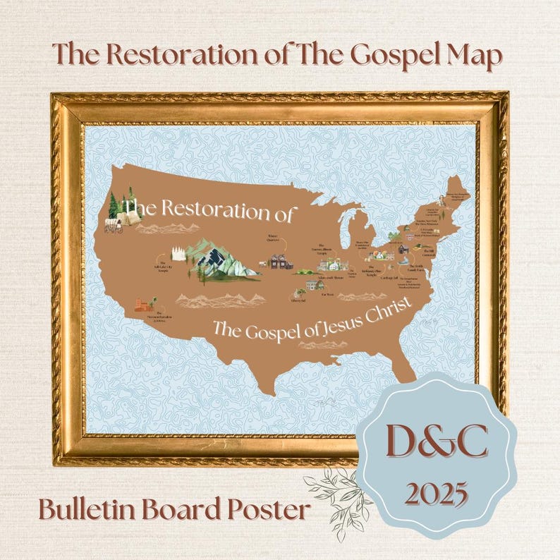 The Restoration of the Gospel of Jesus Christ MAP Poster, LDS, Doctrine ...