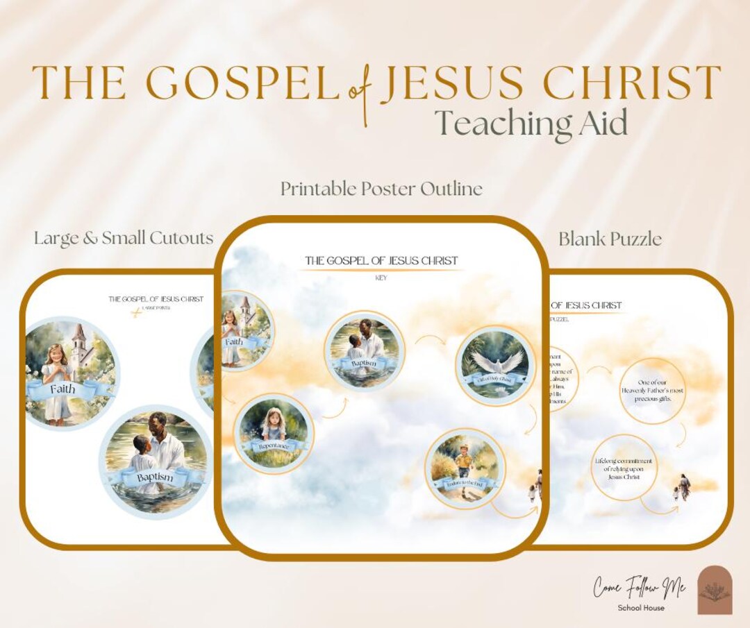 The Gospel of Jesus Christ Teaching Aid: Puzzel, Handout, Baptismal ...